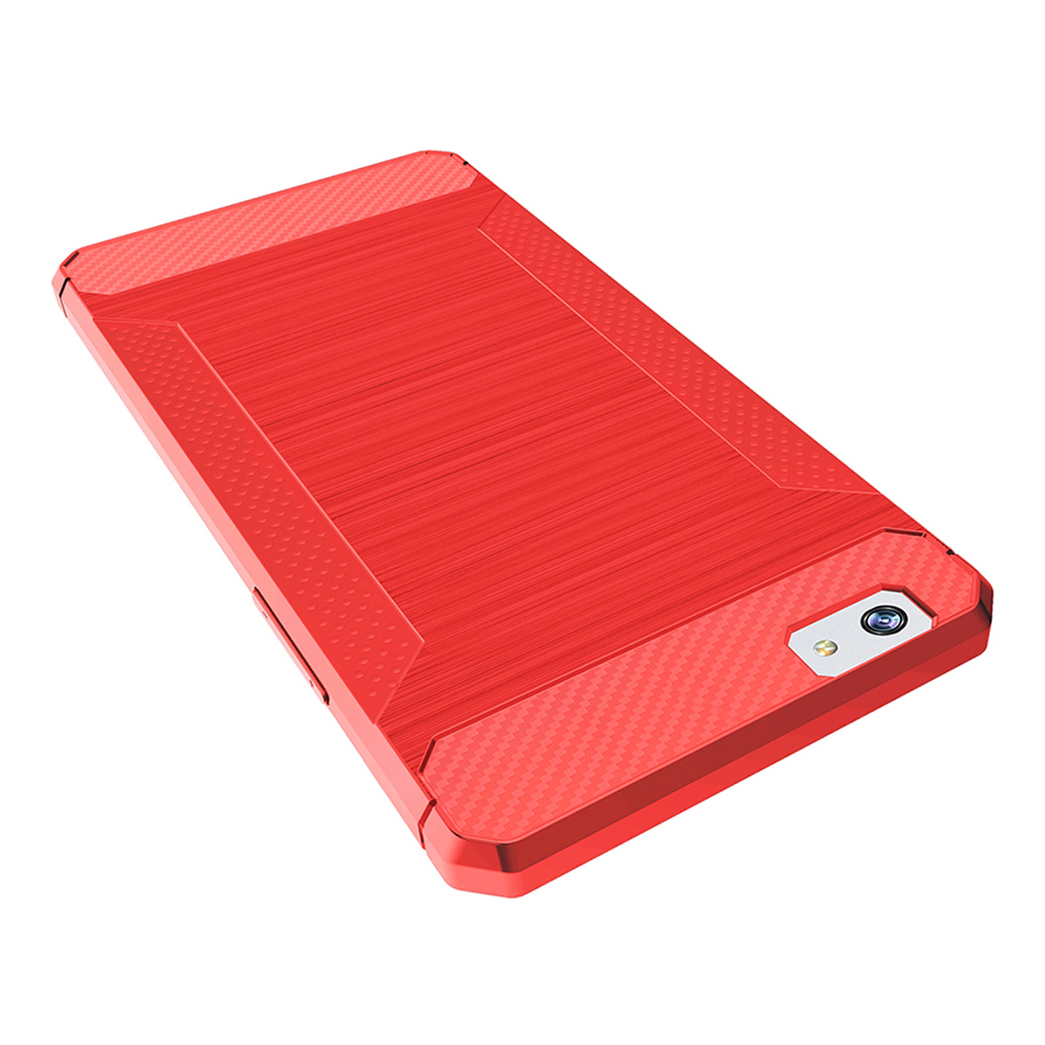 Flexi Slim Carbon Fibre Case for Oppo A57 (2016) (Red)