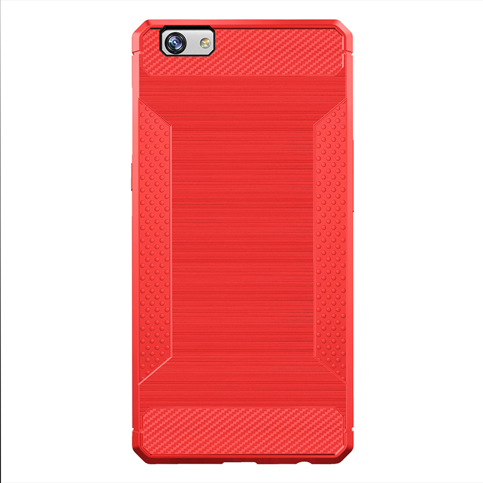 Flexi Slim Carbon Fibre Case for Oppo A57 (2016) (Red)