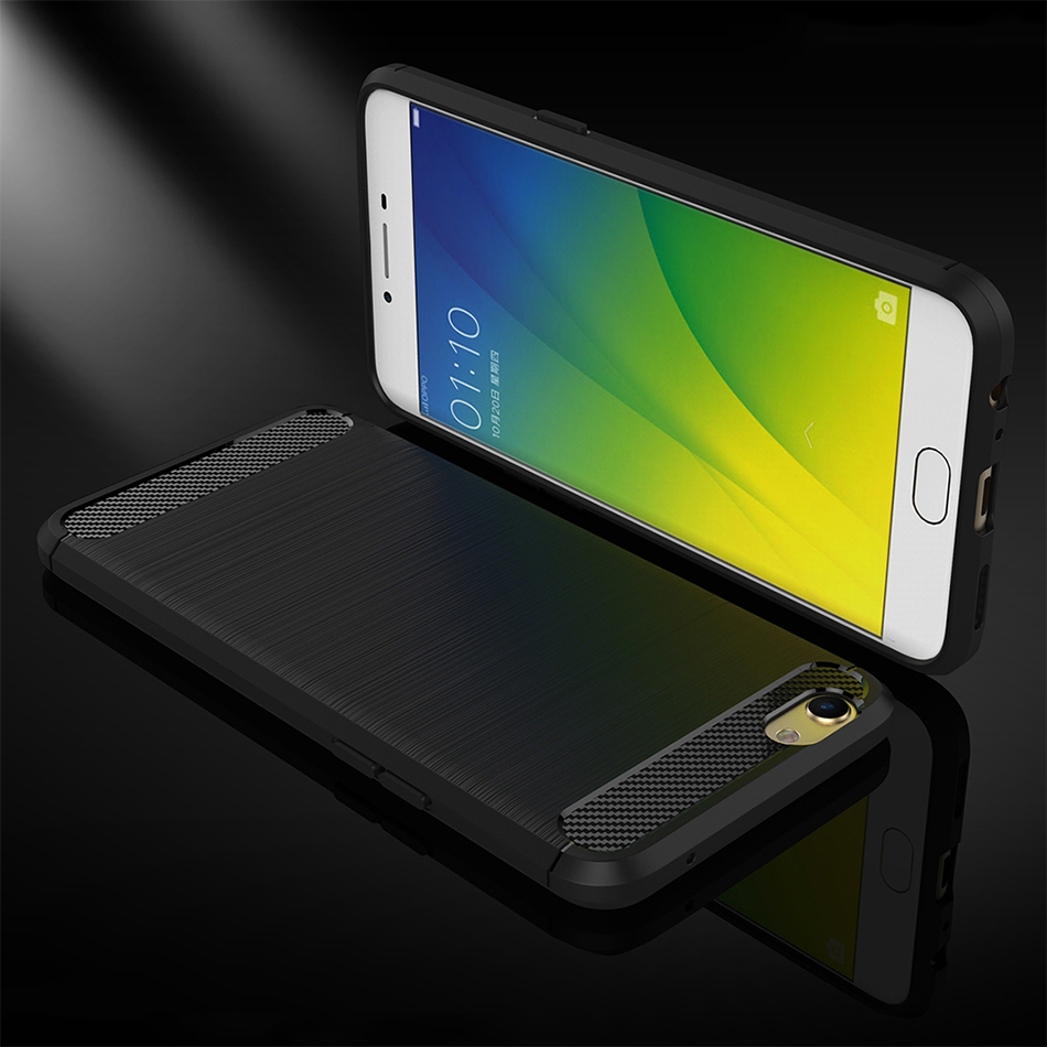 Flexi Slim Carbon Fibre Case for Oppo R9s (Black)