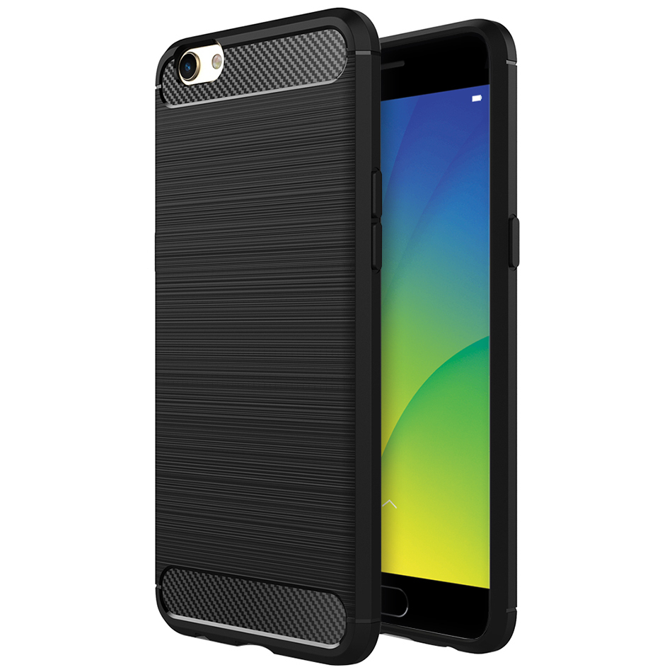 Flexi Slim Carbon Fibre Case for Oppo R9s (Black)