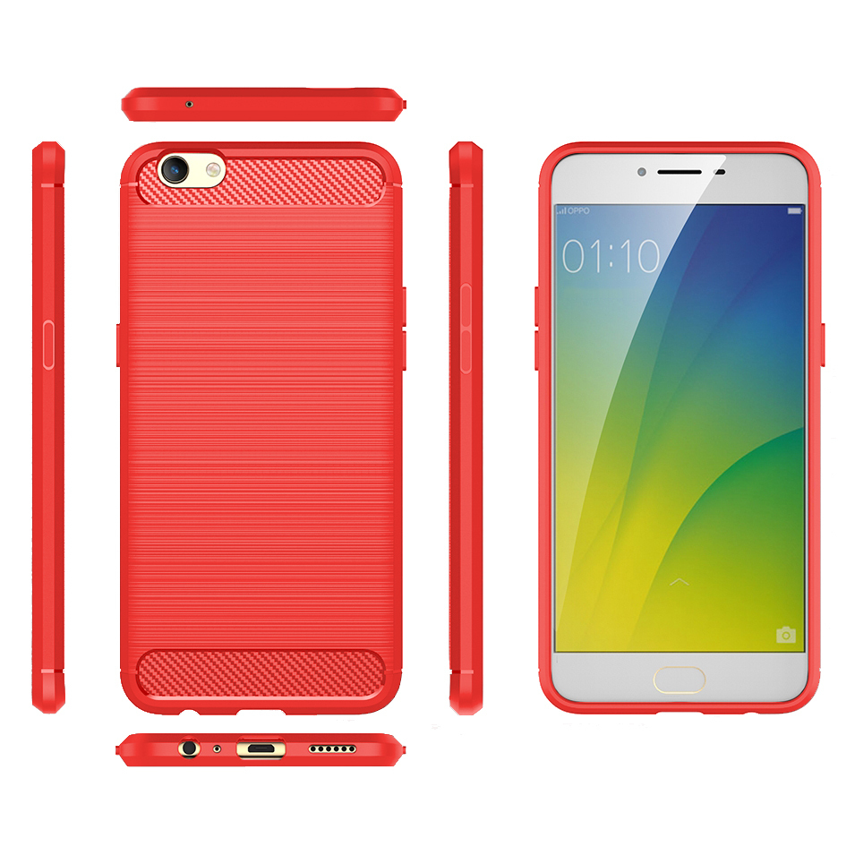 Flexi Slim Carbon Fibre Case for Oppo R9s (Red)