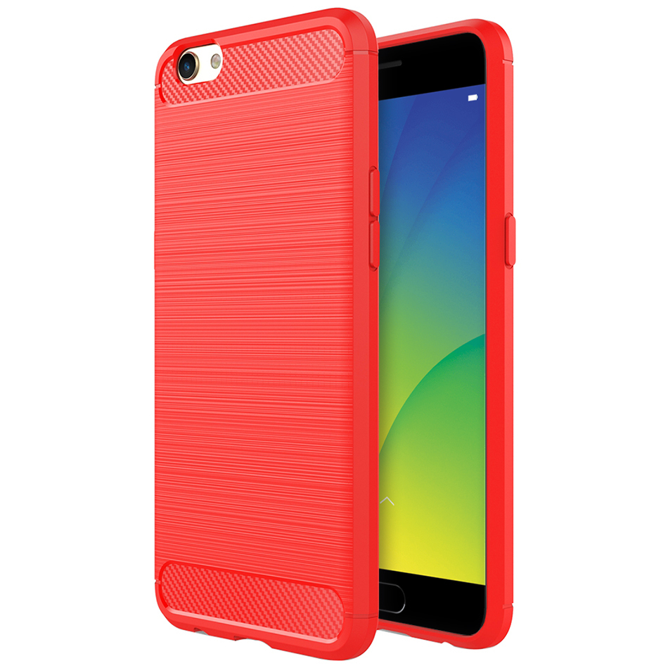 Flexi Slim Carbon Fibre Case for Oppo R9s (Red)