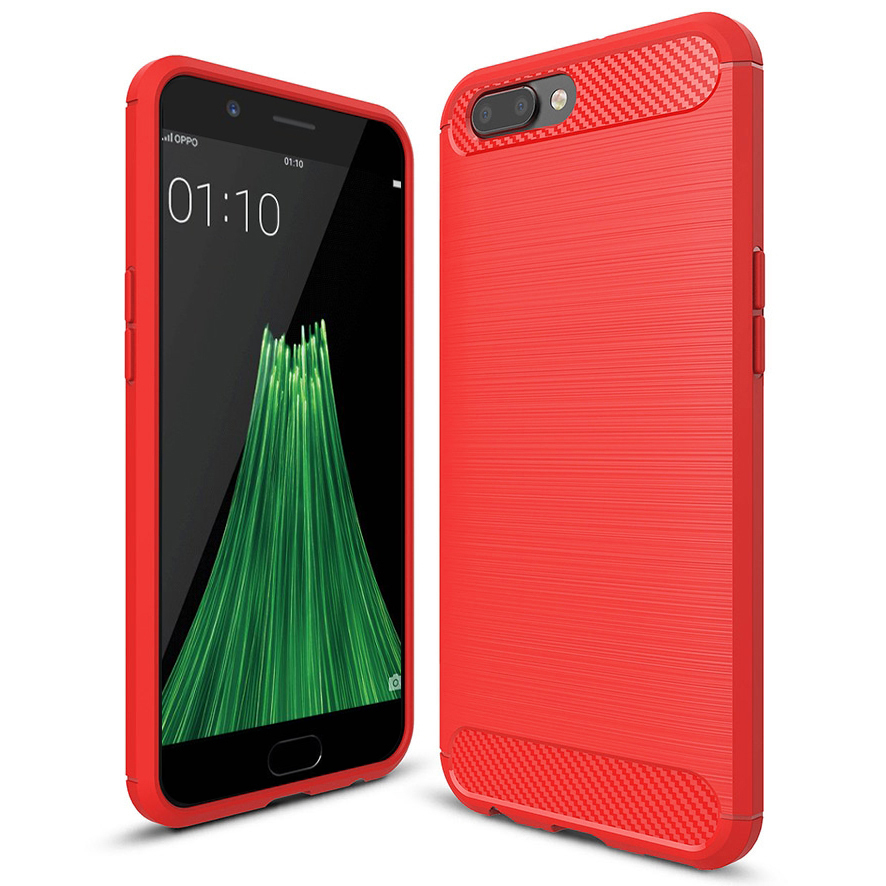 Flexi Slim Carbon Fibre Case for Oppo R11 (Red)