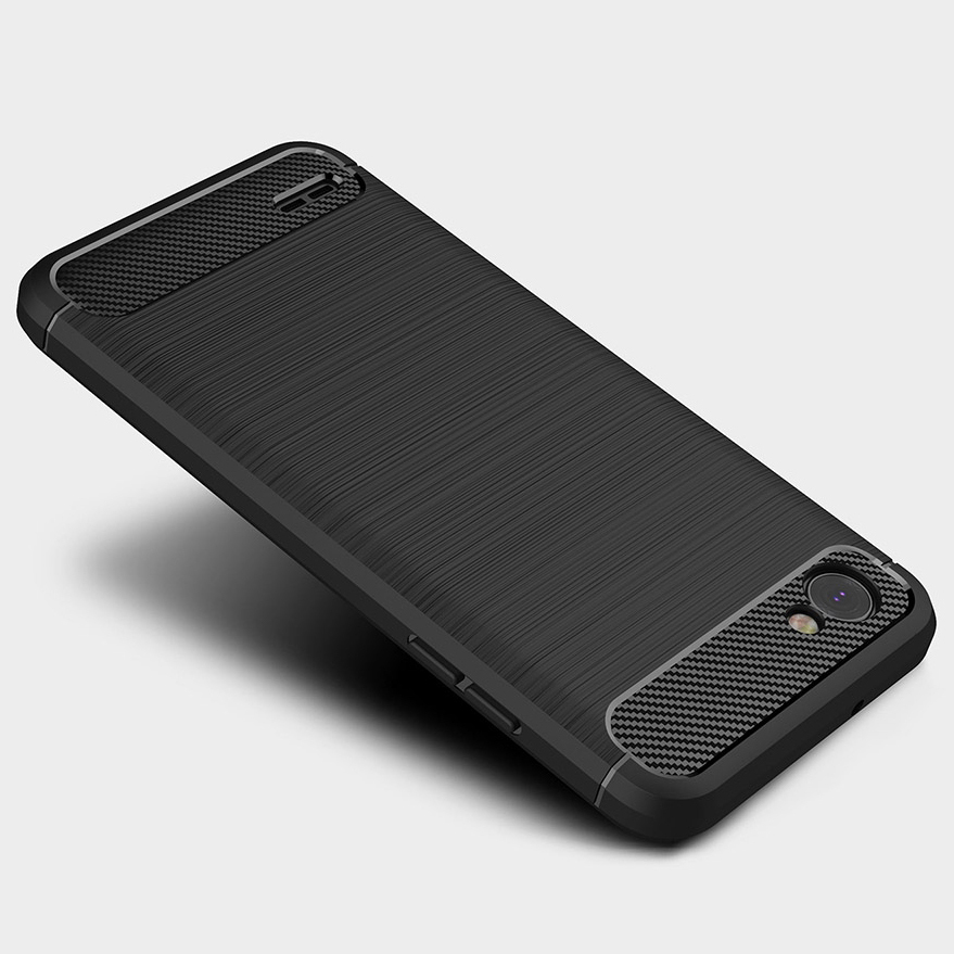 Flexi Slim Carbon Fibre Case for LG Q6 (Black)