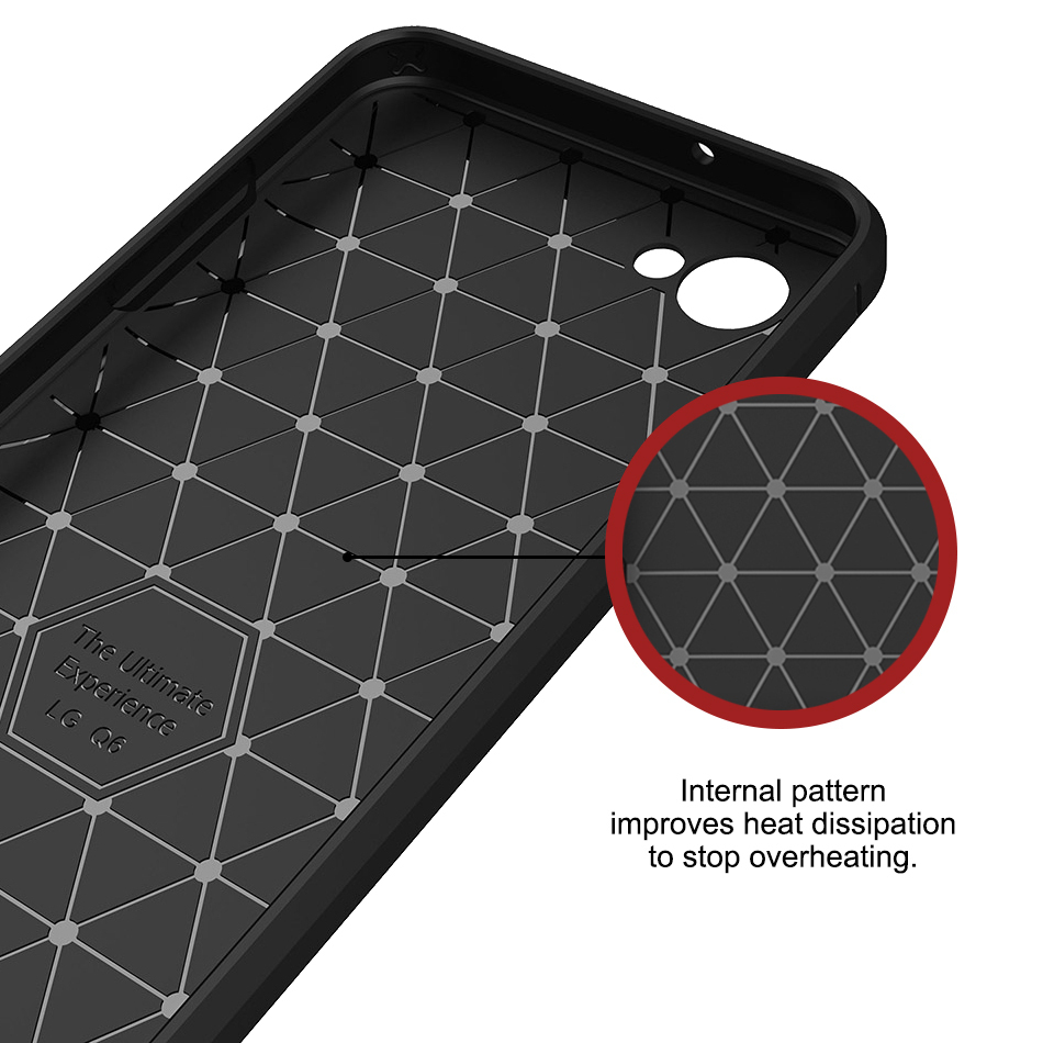 Flexi Slim Carbon Fibre Case for LG Q6 (Black)