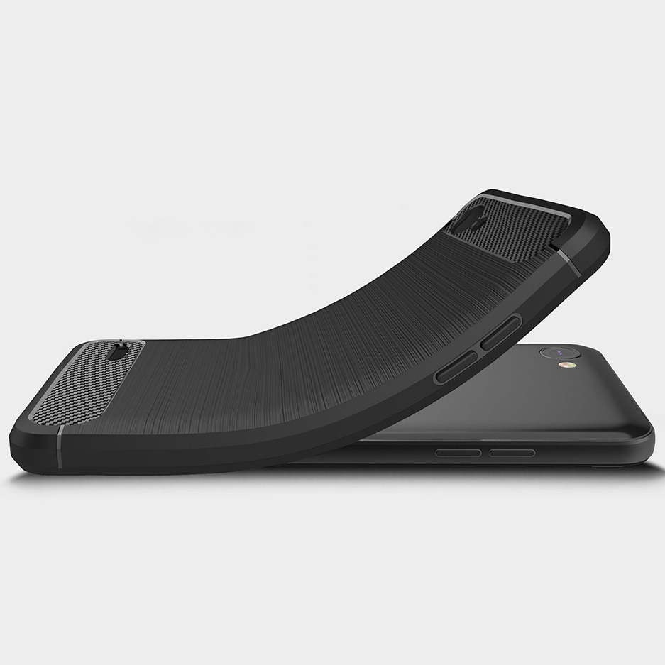 Flexi Slim Carbon Fibre Case for LG Q6 (Black)
