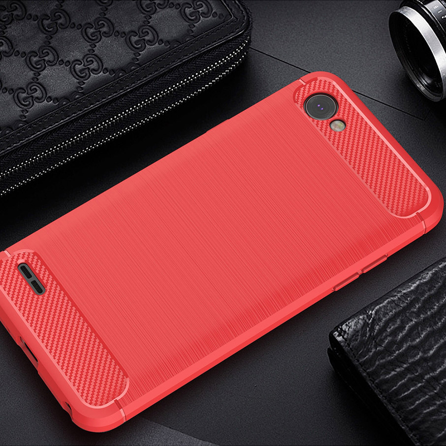 Flexi Slim Carbon Fibre Case for LG Q6 (Red)
