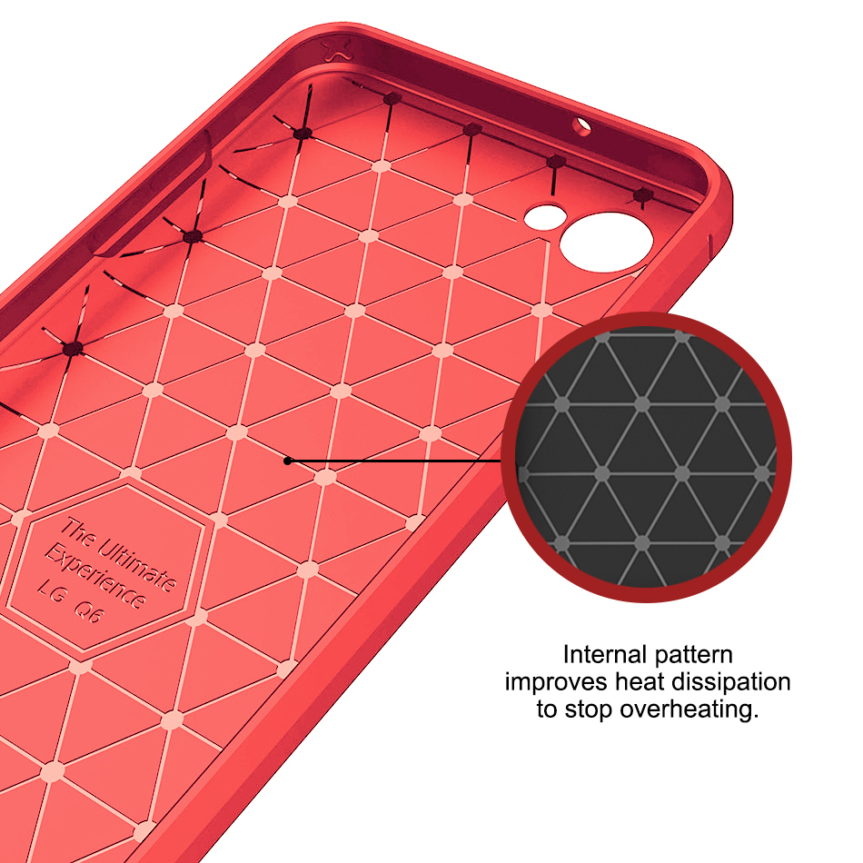 Flexi Slim Carbon Fibre Case for LG Q6 (Red)