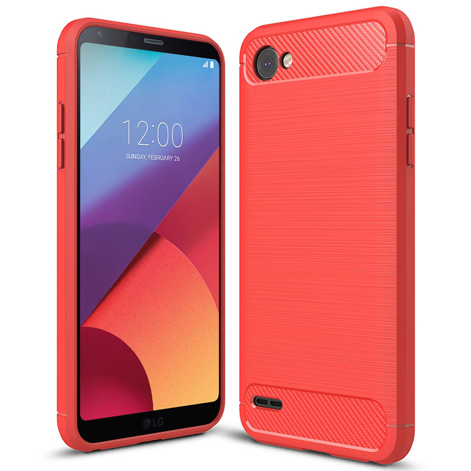 Flexi Slim Carbon Fibre Case for LG Q6 (Red)