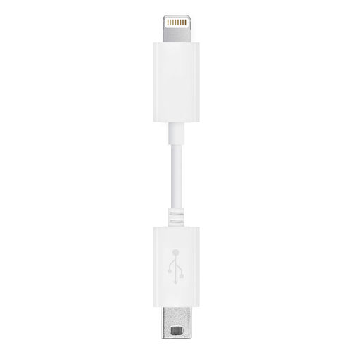 Short Mini USB to MFI Lightning Cable - iPhone / iPad (White)