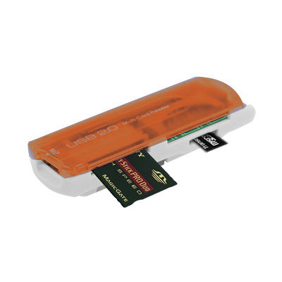 USB Multi Memory Card Reader (SD / MMC TF M2) - Orange