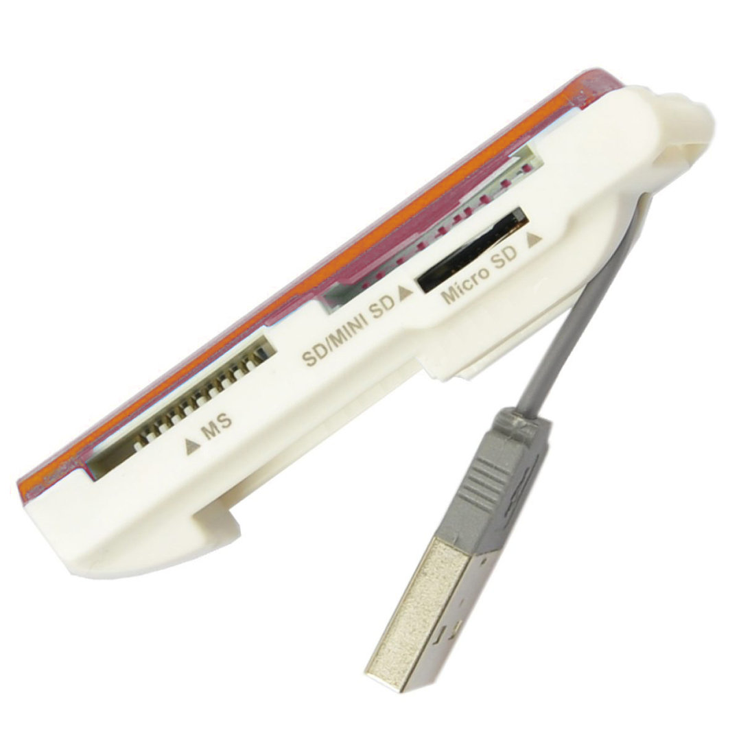 USB Multi Memory Card Reader (SD / MMC TF M2) - Orange