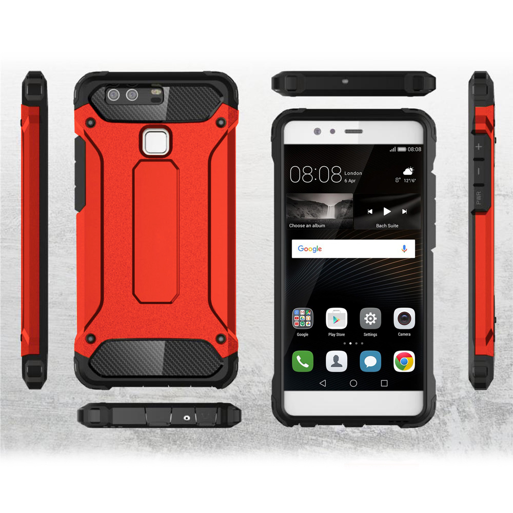 Military Defender Shockproof Case for Huawei P9 (Red)
