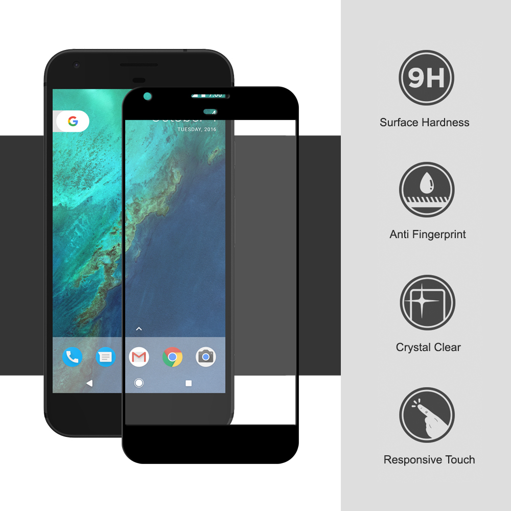 Full Tempered Glass Screen Protector for Google Pixel XL (Black)