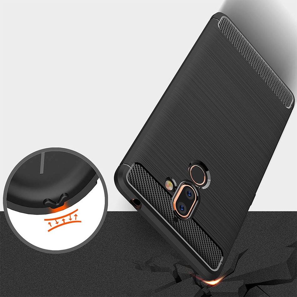 Flexi Slim Carbon Fibre Case for Nokia 7 Plus (Black)