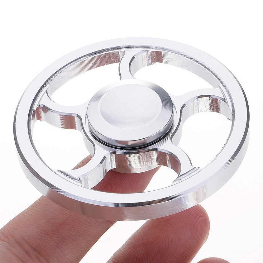 Aluminium Wagon Wheel Fidget Spinner (Metallic Silver)