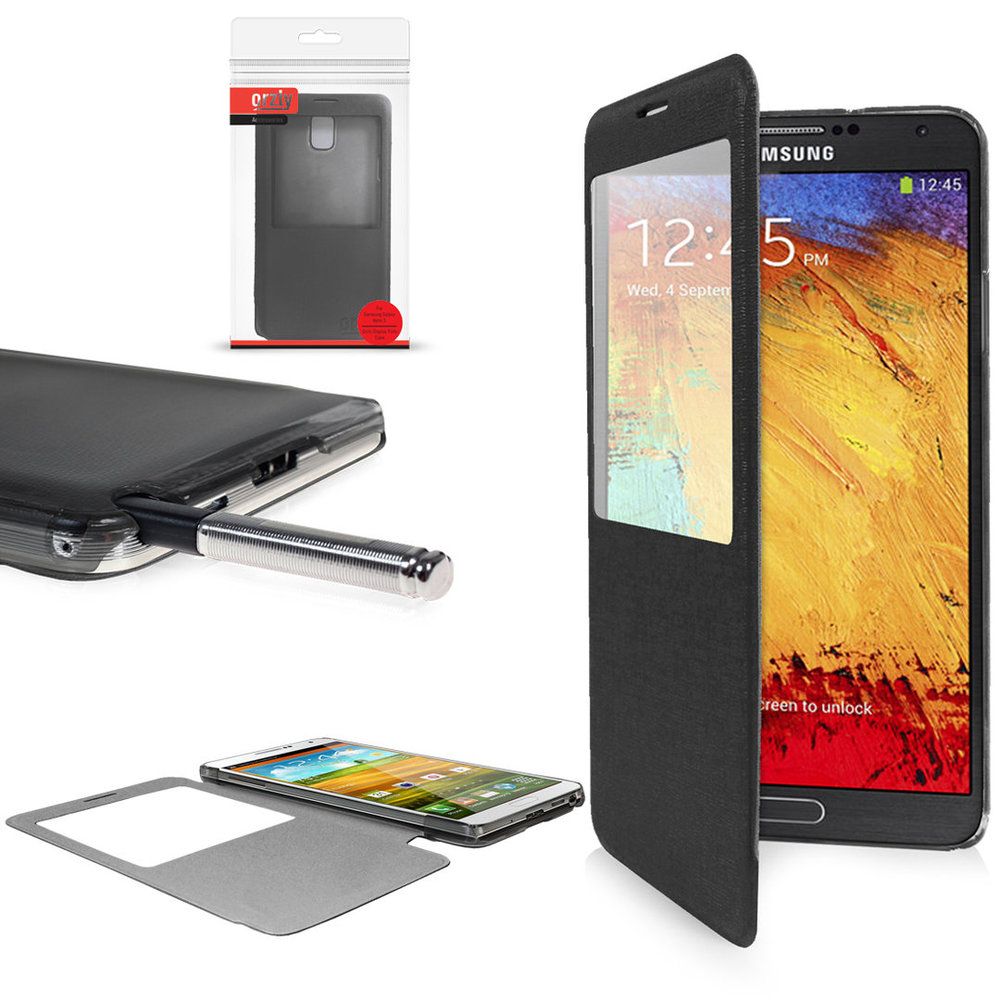 Orzly Display Window Case for Samsung Galaxy Note 3 (Black)