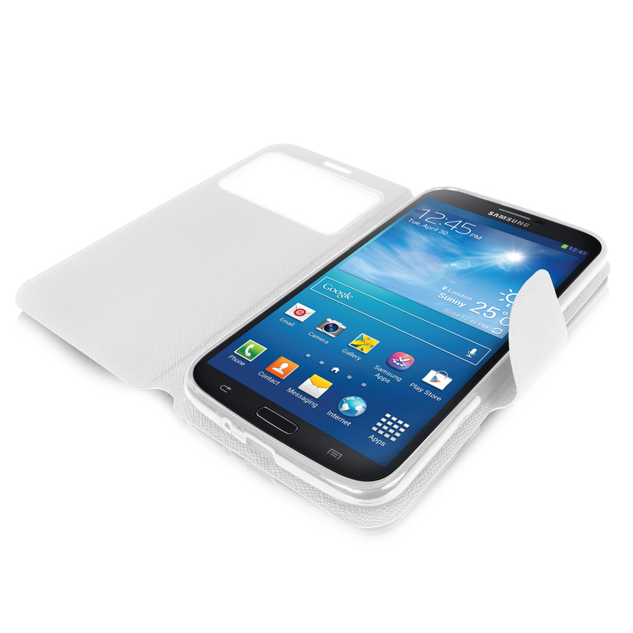 Sneak Peak Wallet Case for Samsung Galaxy Mega 6.3 (White)