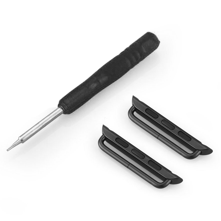 Screw Band Connector for Apple Watch 38mm / 40mm / 41mm (Black)