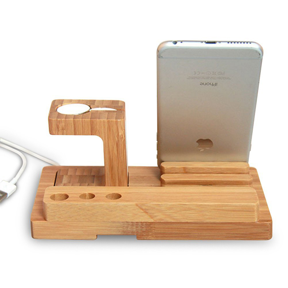 Bamboo Desktop Docking Station for Apple Watch / iPhone / iPad