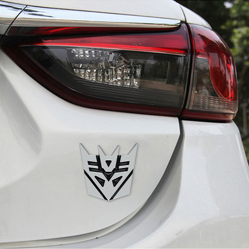 Transformers Decepticons Logo Car Chrome Badge (Silver)