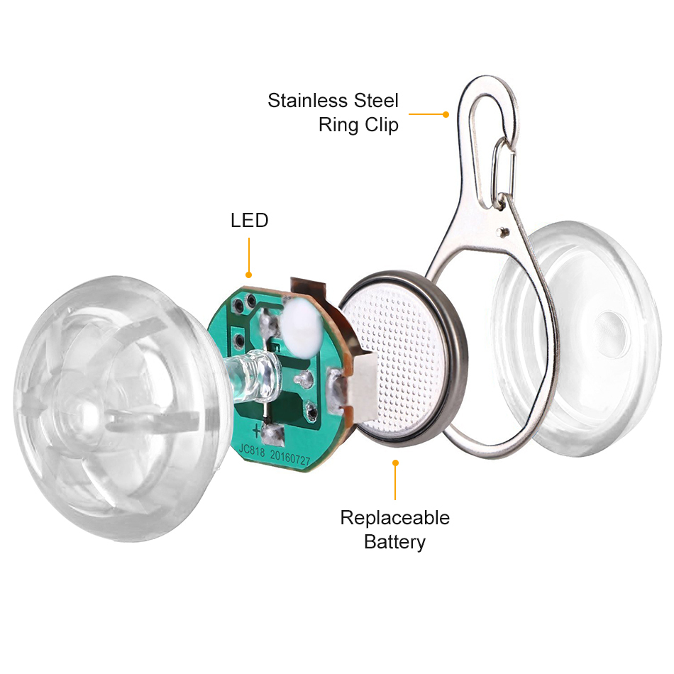 Clip-On LED Pet Collar & Safety Flash Light Keychain