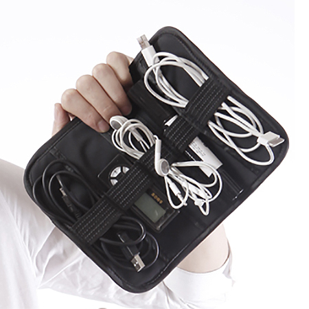 Nylon Cable Management Organiser & Travel Bag (Grey)