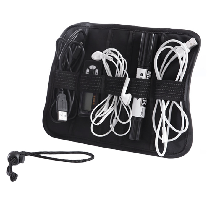 Nylon Cable Storage Management Travel Bag (Black)