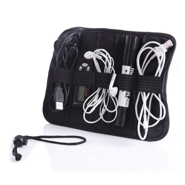 Nylon Cable Management Organiser & Travel Bag (Black)