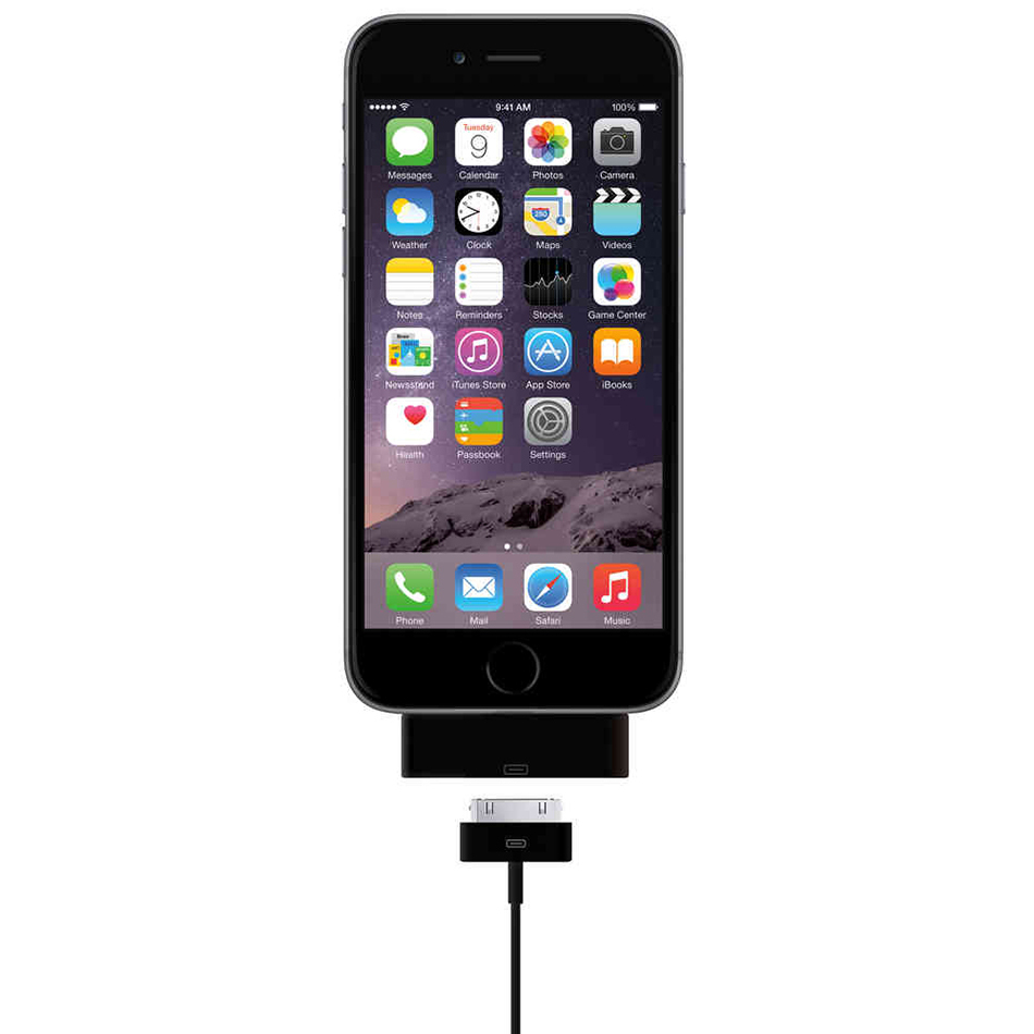 Lightning to 30-Pin Audio Adapter for iPhone 5s / SE / 5c (Black)