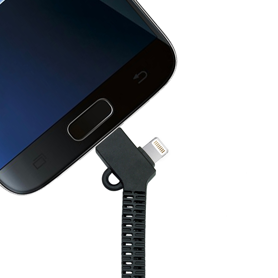 Bendable Keyring Lightning & Micro USB Data Charging Cable