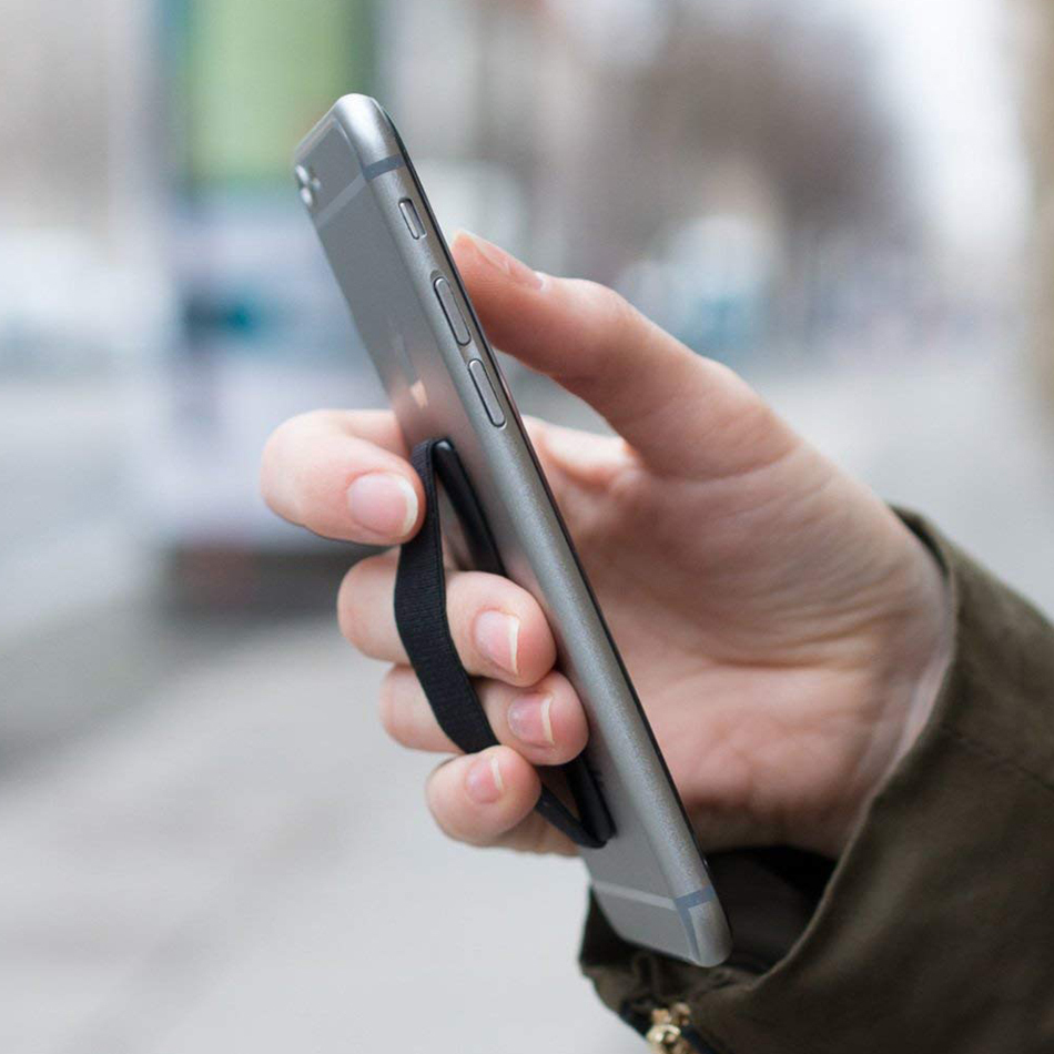 Elastic Finger Strap Holder for Mobile Phone (Black)