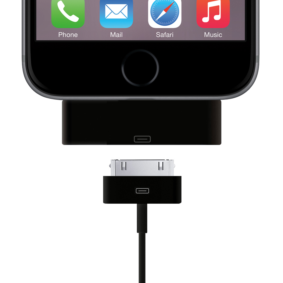 Lightning to 30-pin Audio Adapter for iPhone 6s Plus (Black)