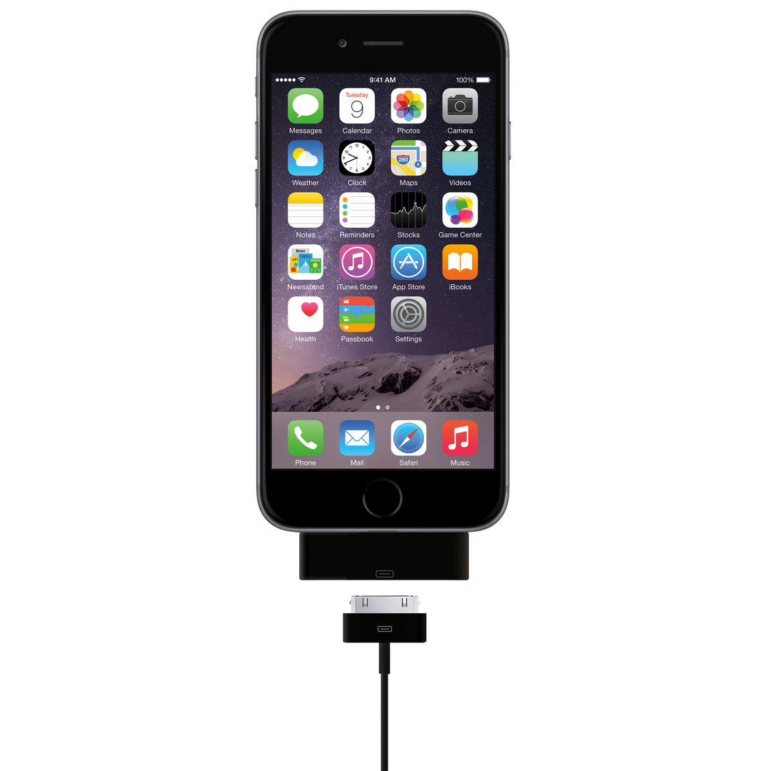 Lightning to 30-pin Audio Adapter for iPhone 6s Plus (Black)