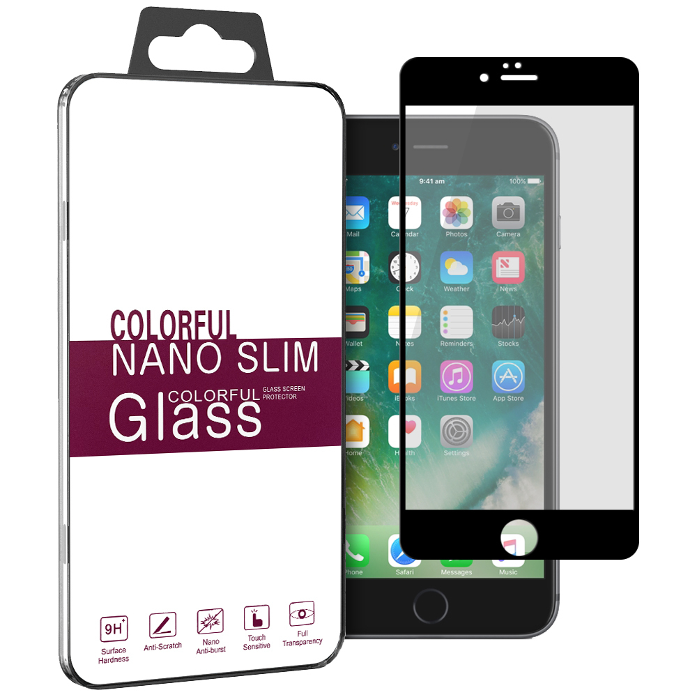 Full Tempered Glass Screen Protector for iPhone 6s Plus (Black)