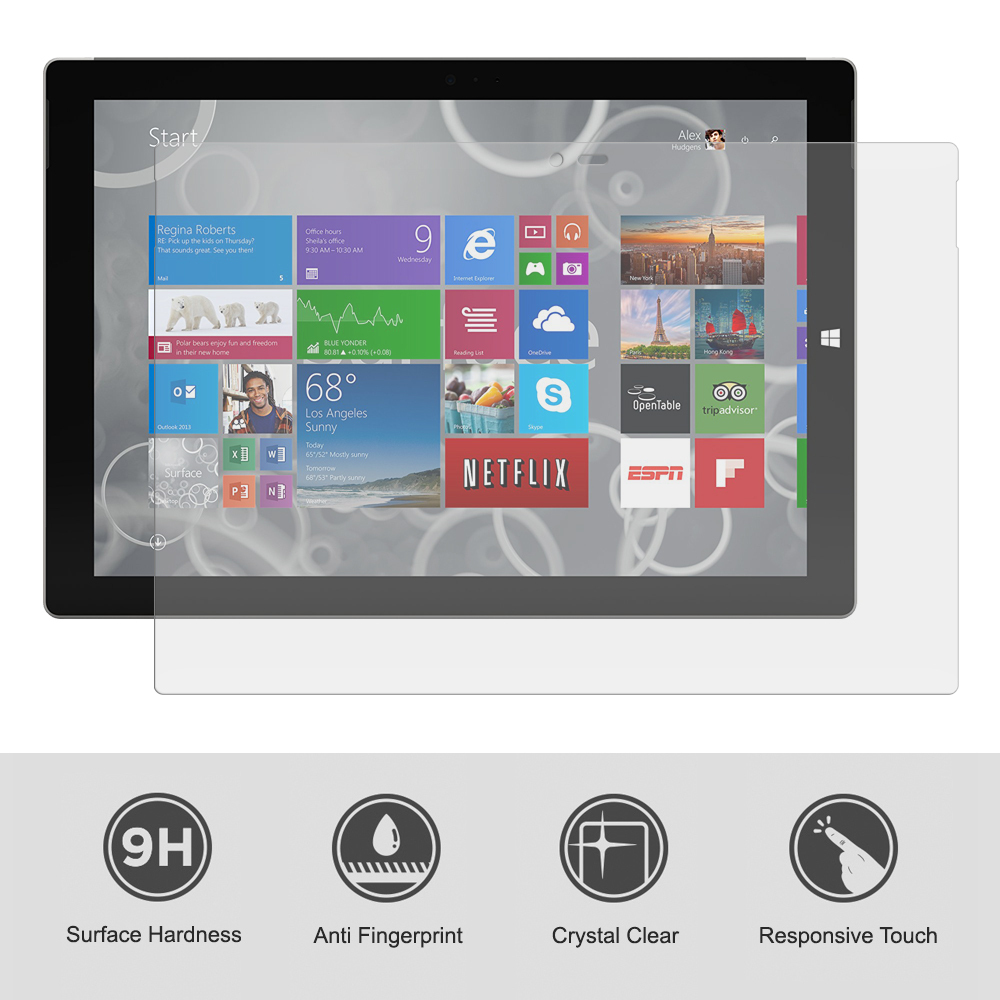 Tempered Glass Screen Protector for Microsoft Surface Pro 3