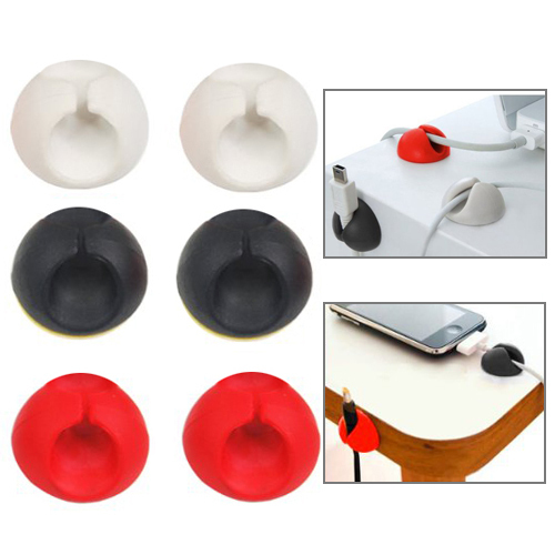 Cable Drop Cable Management Clips - Black / White / Red