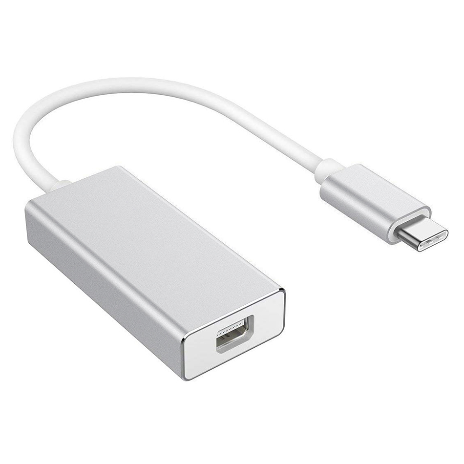 Short USB Type-C to Mini DisplayPort Adapter Cable (Silver)
