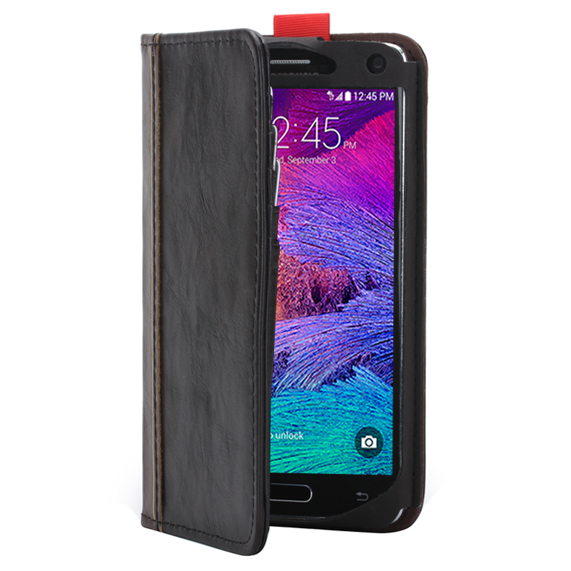 Antique Book Leather Case for Samsung Galaxy Note 4 (Brown)