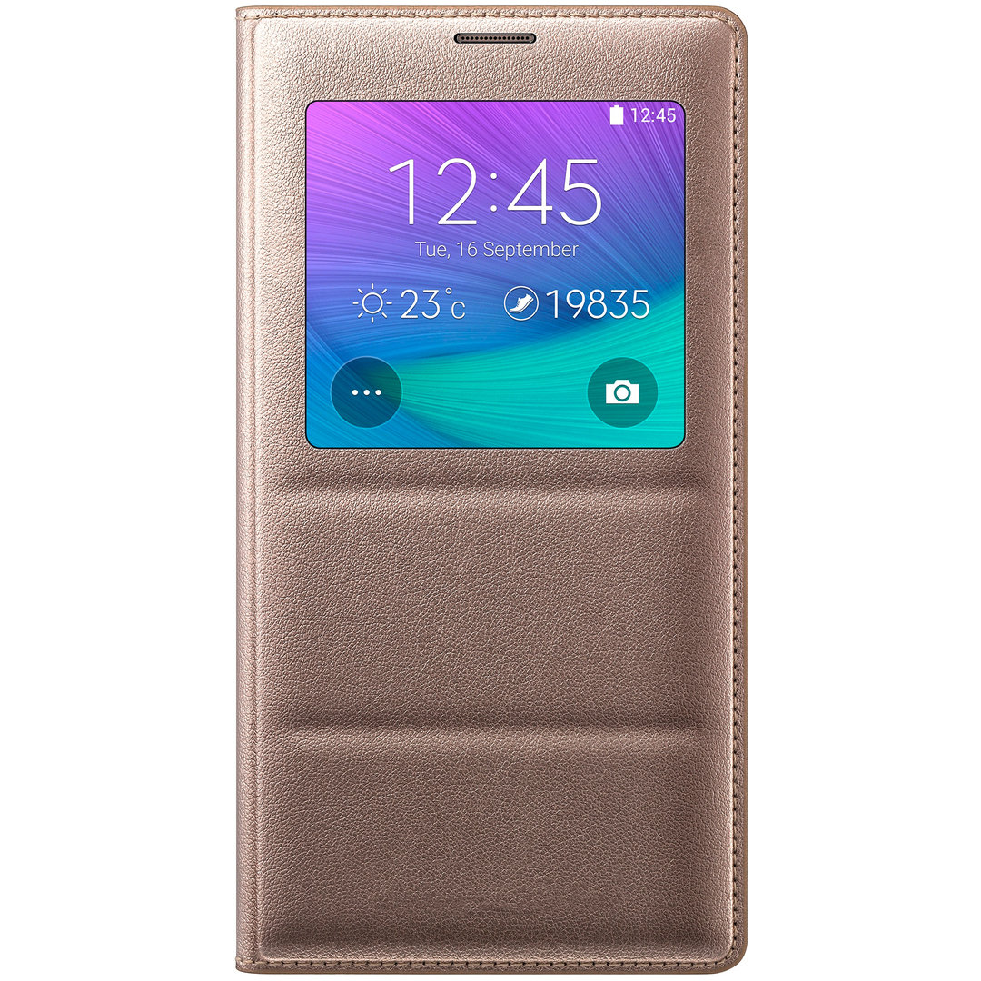 Display Window Leather Case - Samsung Galaxy Note 4 (Gold)