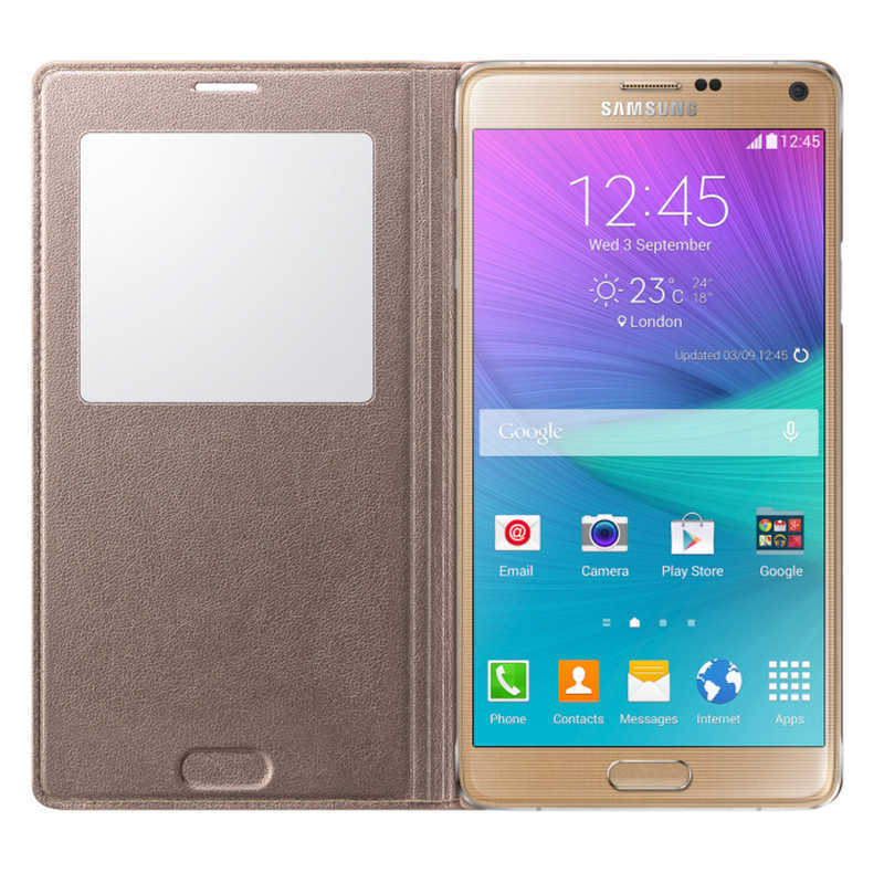 Display Window Leather Case - Samsung Galaxy Note 4 (Gold)