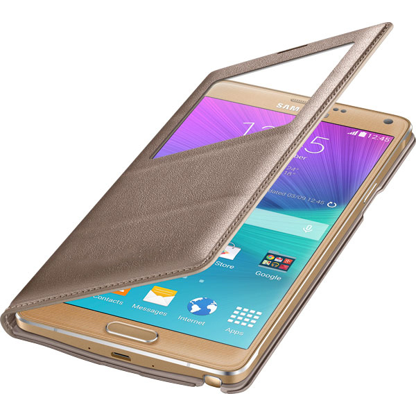 Display Window Leather Case - Samsung Galaxy Note 4 (Gold)