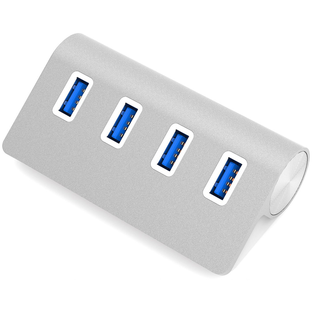 Aluminium (4-Port) USB 3.0 Data Transfer Hub (Silver)