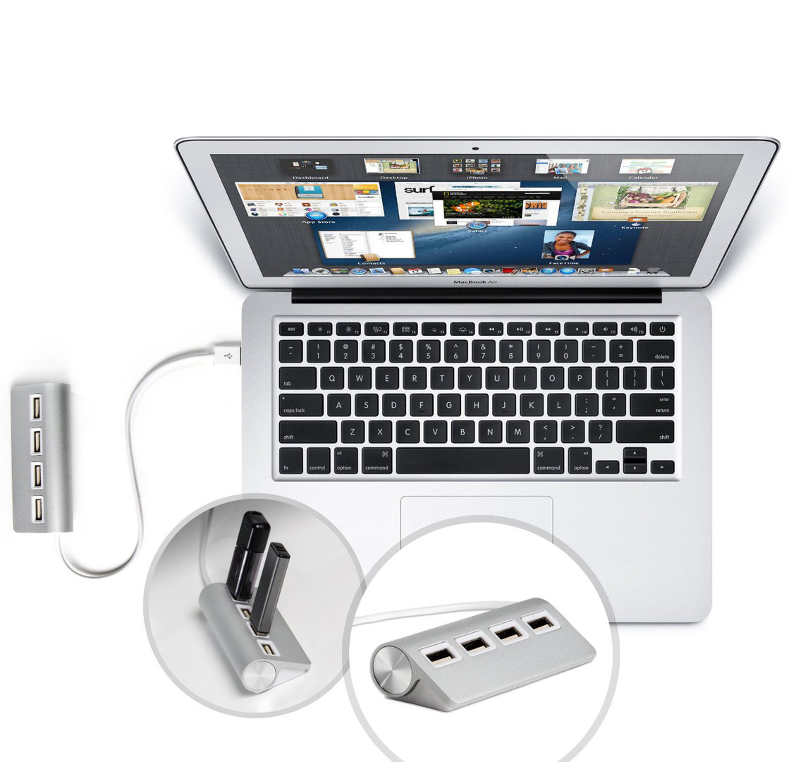 Aluminium (4-Port) High Speed Data Transfer USB 2.0 Hub