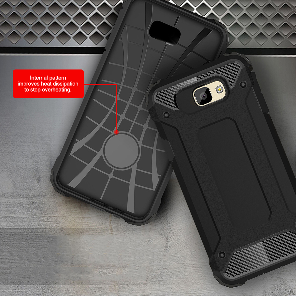 Military Defender Shockproof Case for Galaxy J7 Prime (Black)