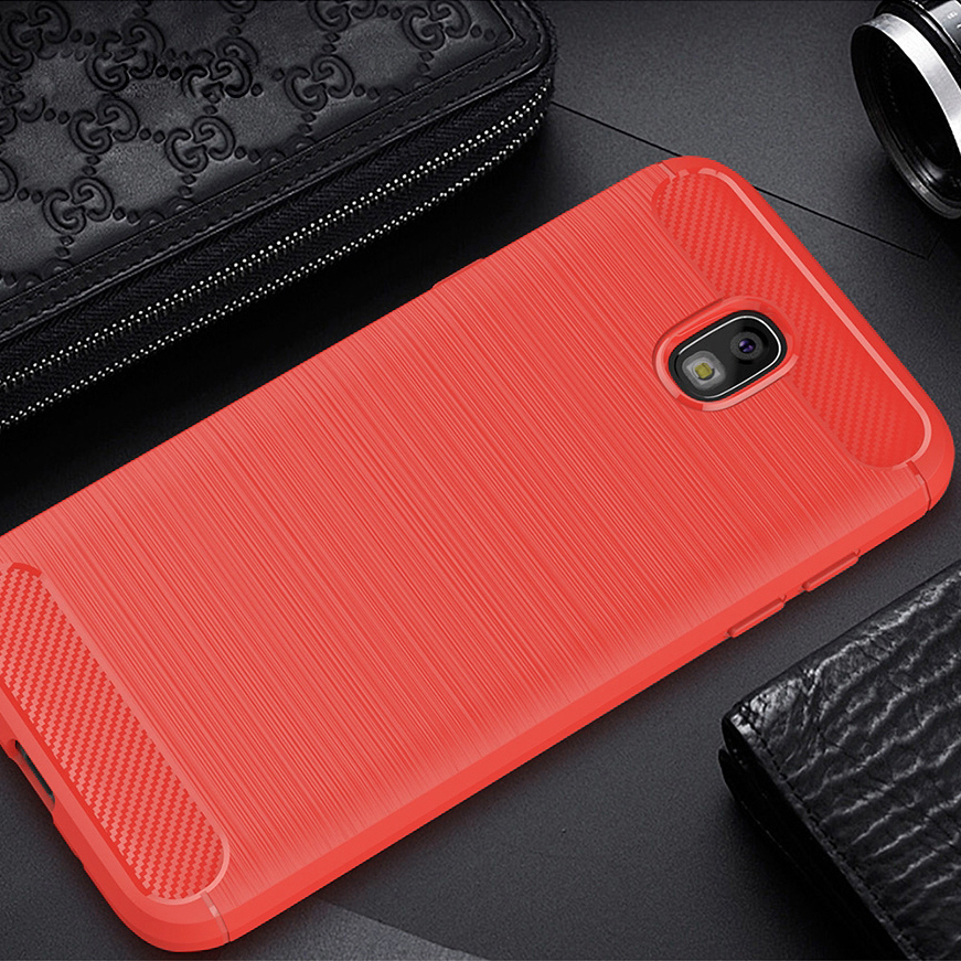 Flexi Carbon Fibre Case for Samsung Galaxy J7 Pro (Red)