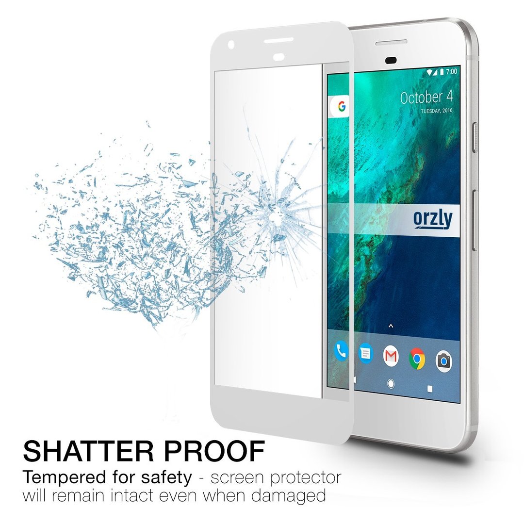 Orzly Tempered Glass Screen Protector - Google Pixel XL (White)