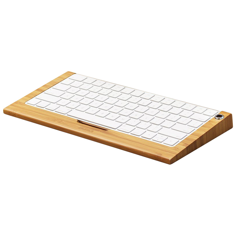 SAMDI Simple Wood Apple Magic Keyboard Tray Holder Stand