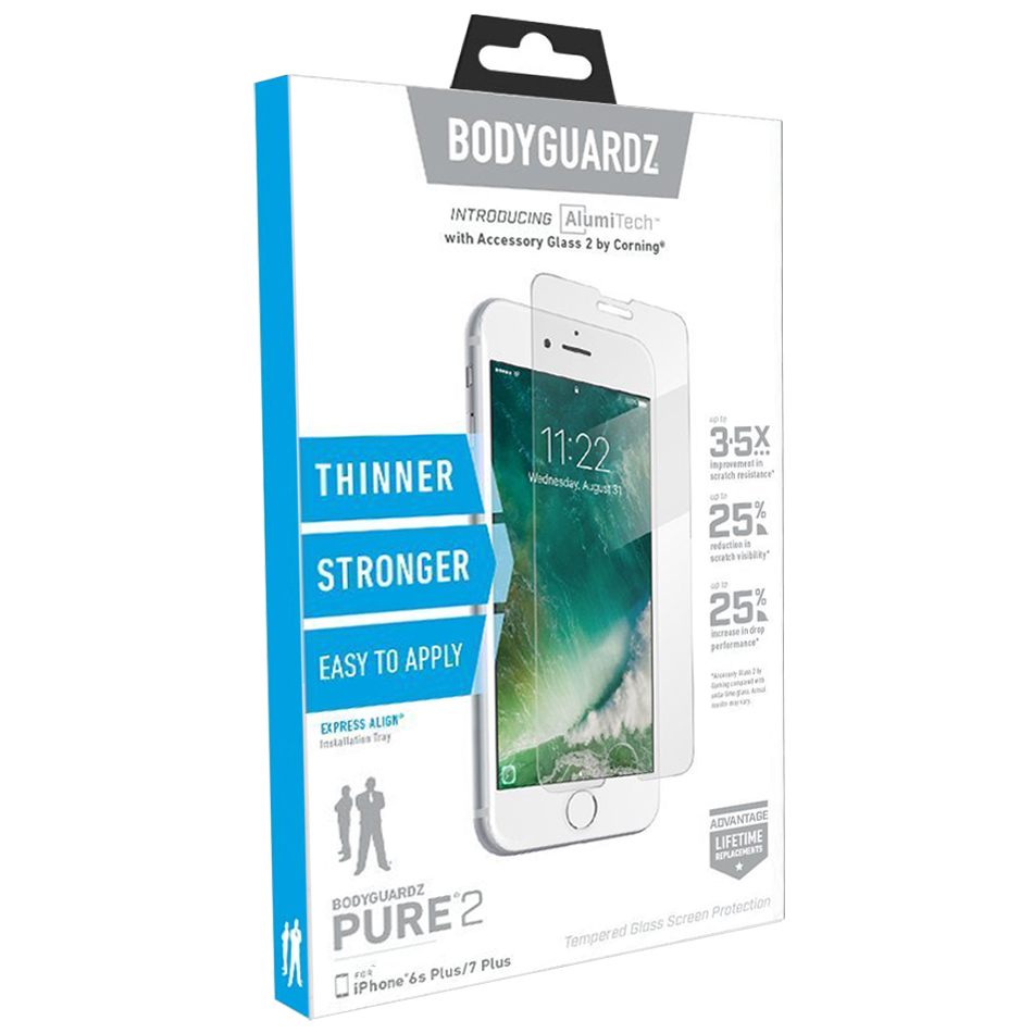 BodyGuardz Tempered Glass Screen Protector for iPhone 8 Plus