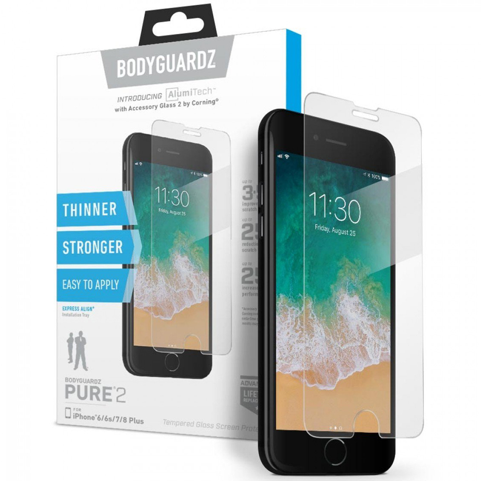 BodyGuardz Tempered Glass Screen Protector for iPhone 8 Plus